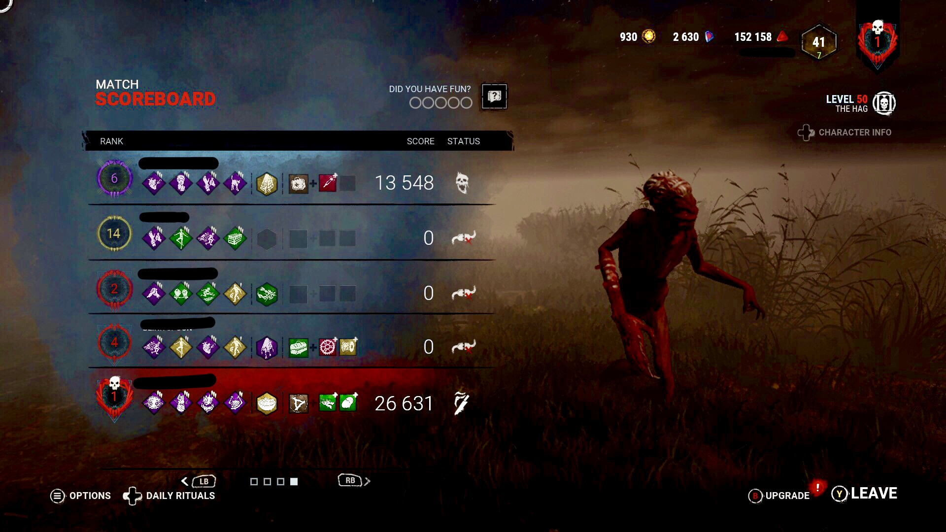This is Red Ranks for Killers — BHVR