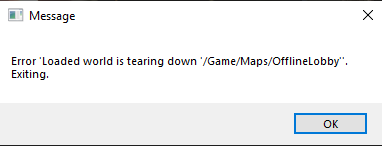 "'Loaded world is tearing down'" error message — BHVR