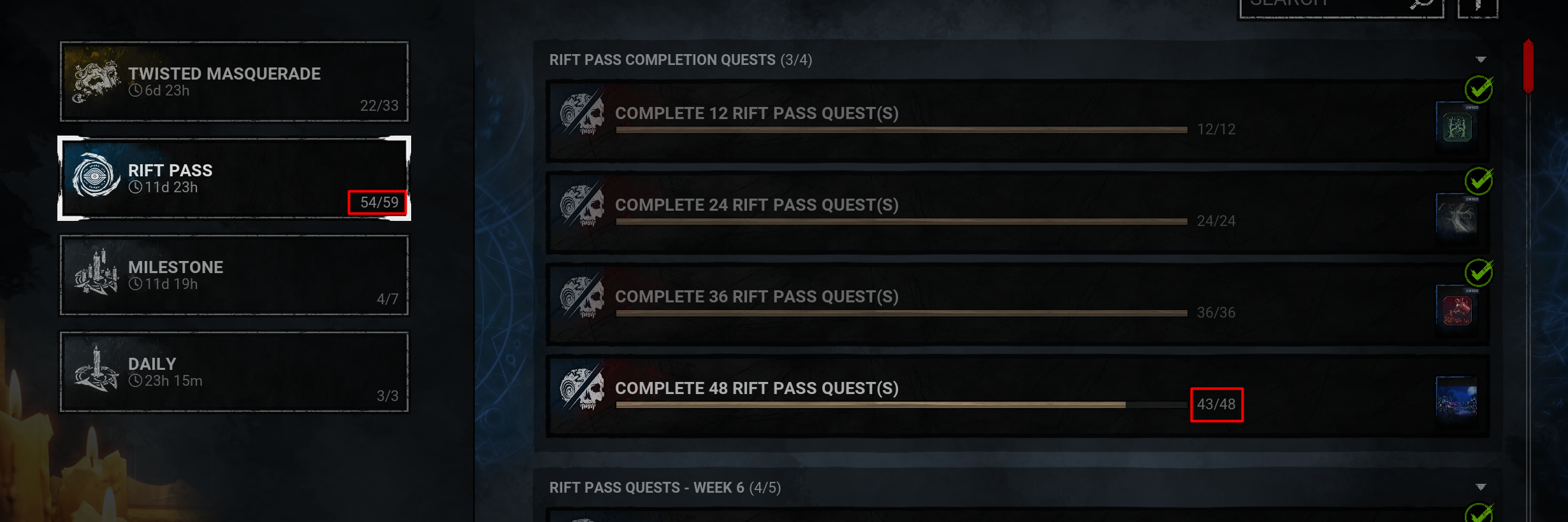 Rift Pass Quests Bugged? — BHVR
