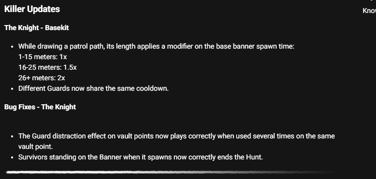 Knight cooldown still bugged(?) — BHVR