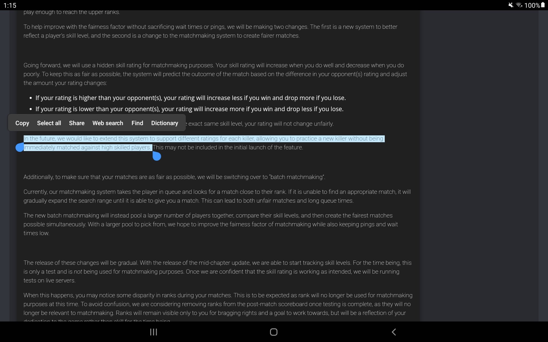 So how many times do you have to lose as killer to balance sbmm? — BHVR