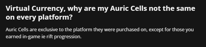 Epic-Steam Cross Progression Auric Cells — BHVR