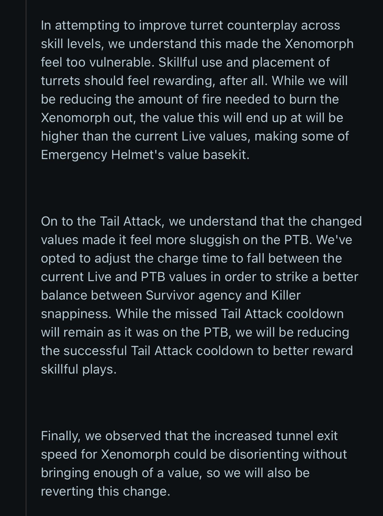 Xenomorph Changes (Confirmed By BHVR) — BHVR