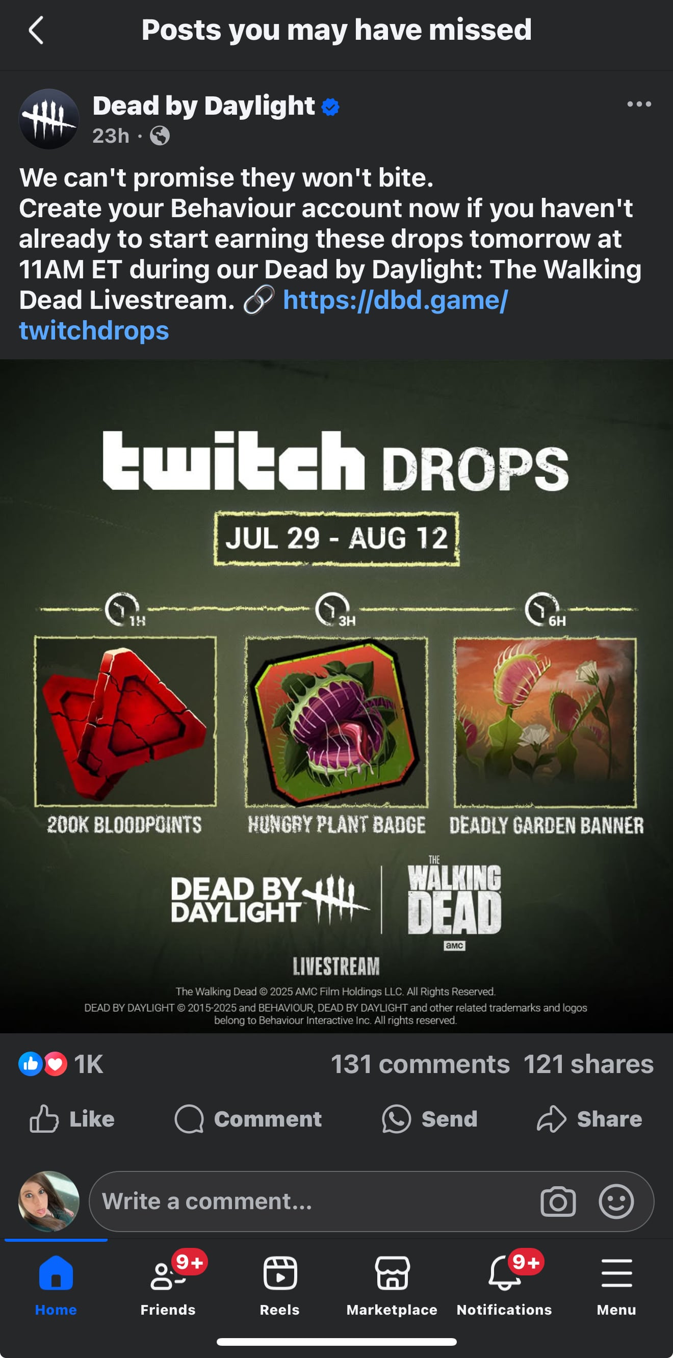DBD Twitch drops — BHVR