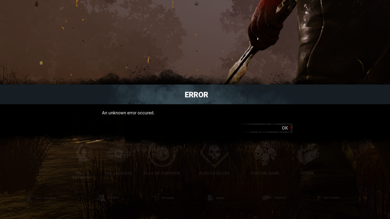 I Disconnect From The Lobby When Unknown Error Occured — Dead By Daylight