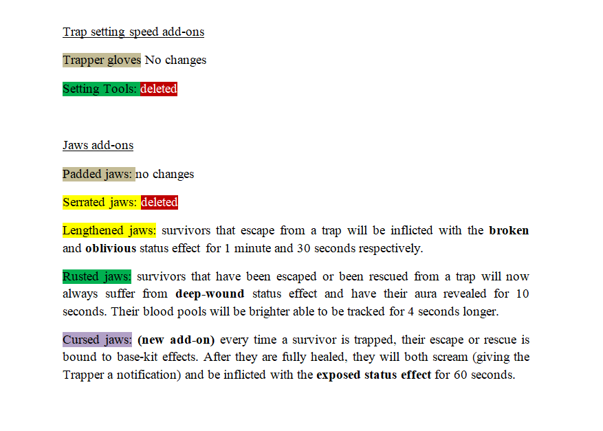 Trapper's Buff (because the poster boy deserves it) — BHVR