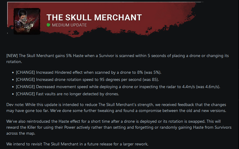 Skull Merchants feedback (just make her drones work like biopods). — BHVR