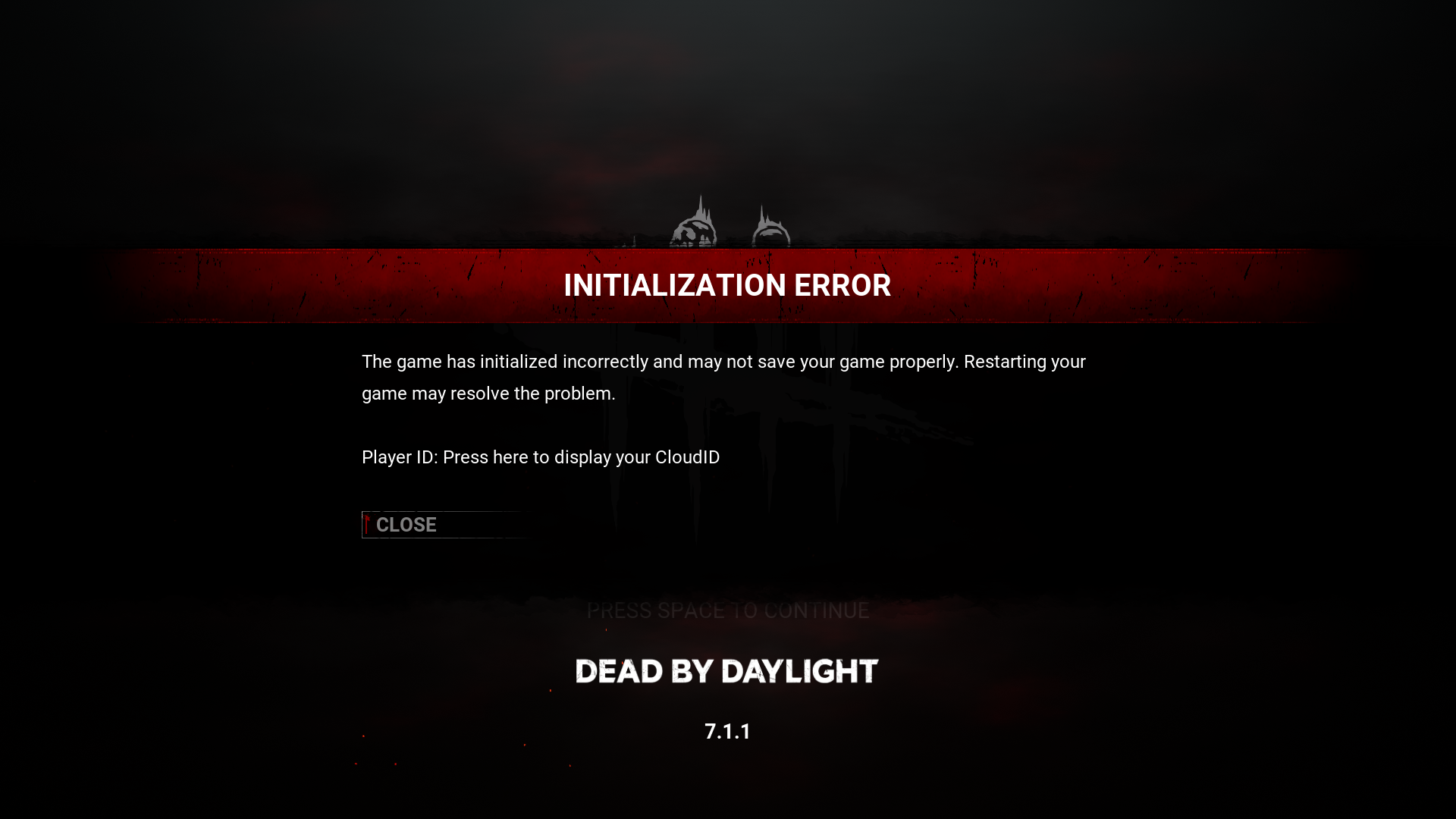 Unable to login due to Initialization error — BHVR
