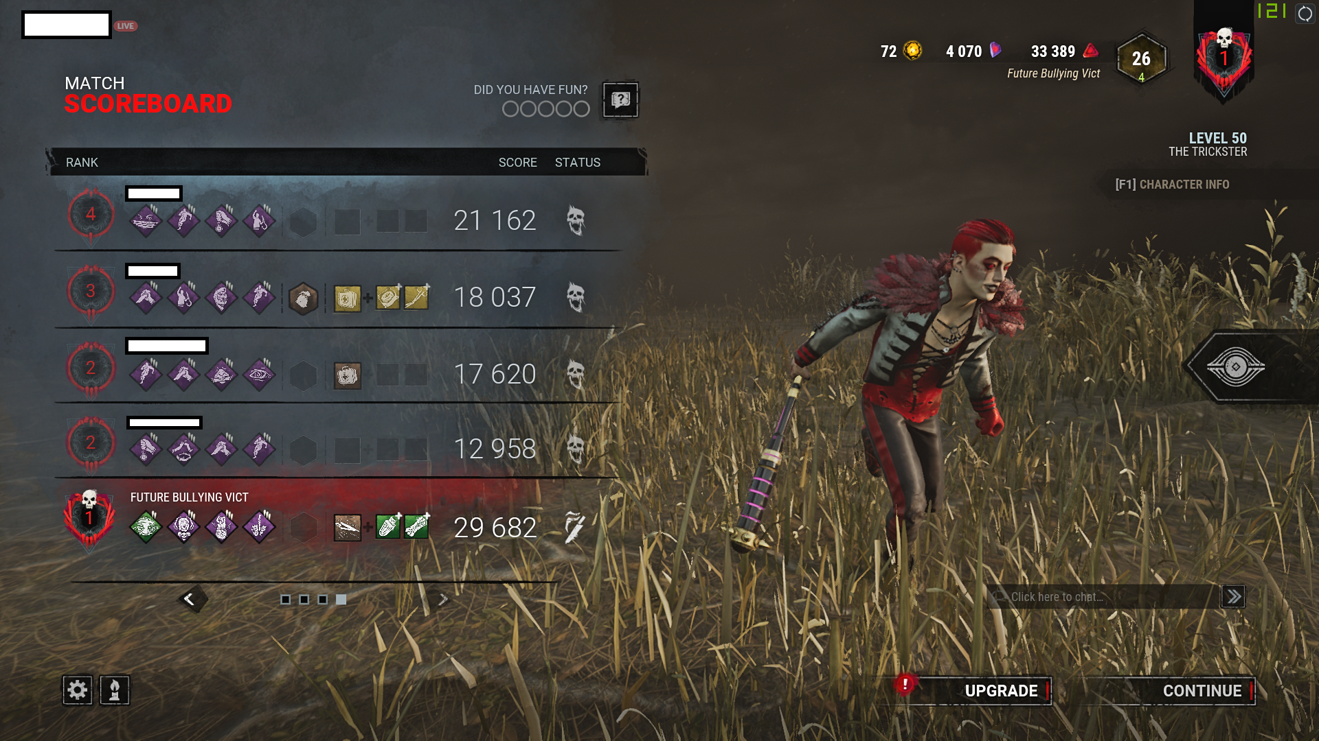 So I made Trickster work in Red Ranks. — BHVR