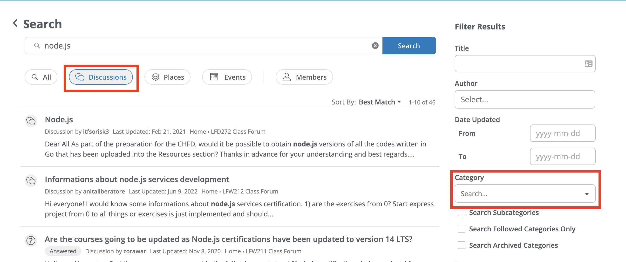 Class Forum Searches — Linux Foundation Forums