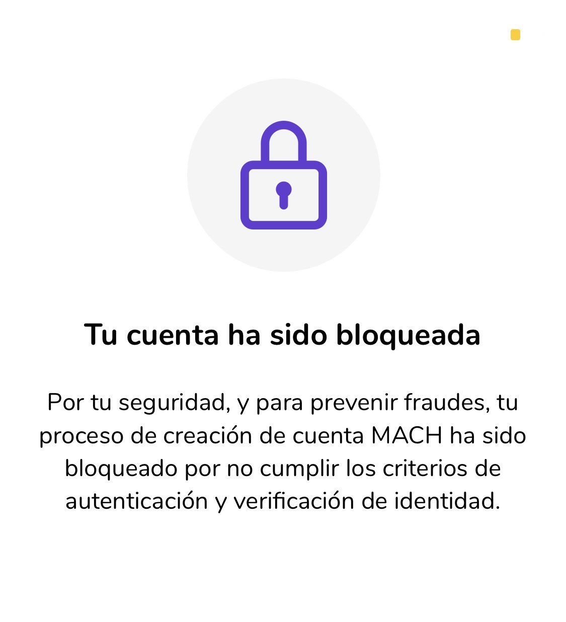 Mi cuenta ha sido bloqueada — MACH