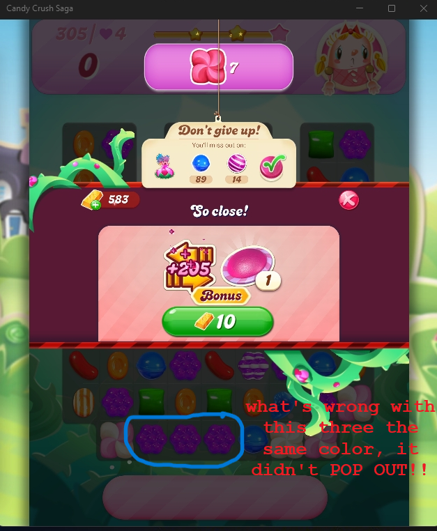 three the same color error!!! - King Community