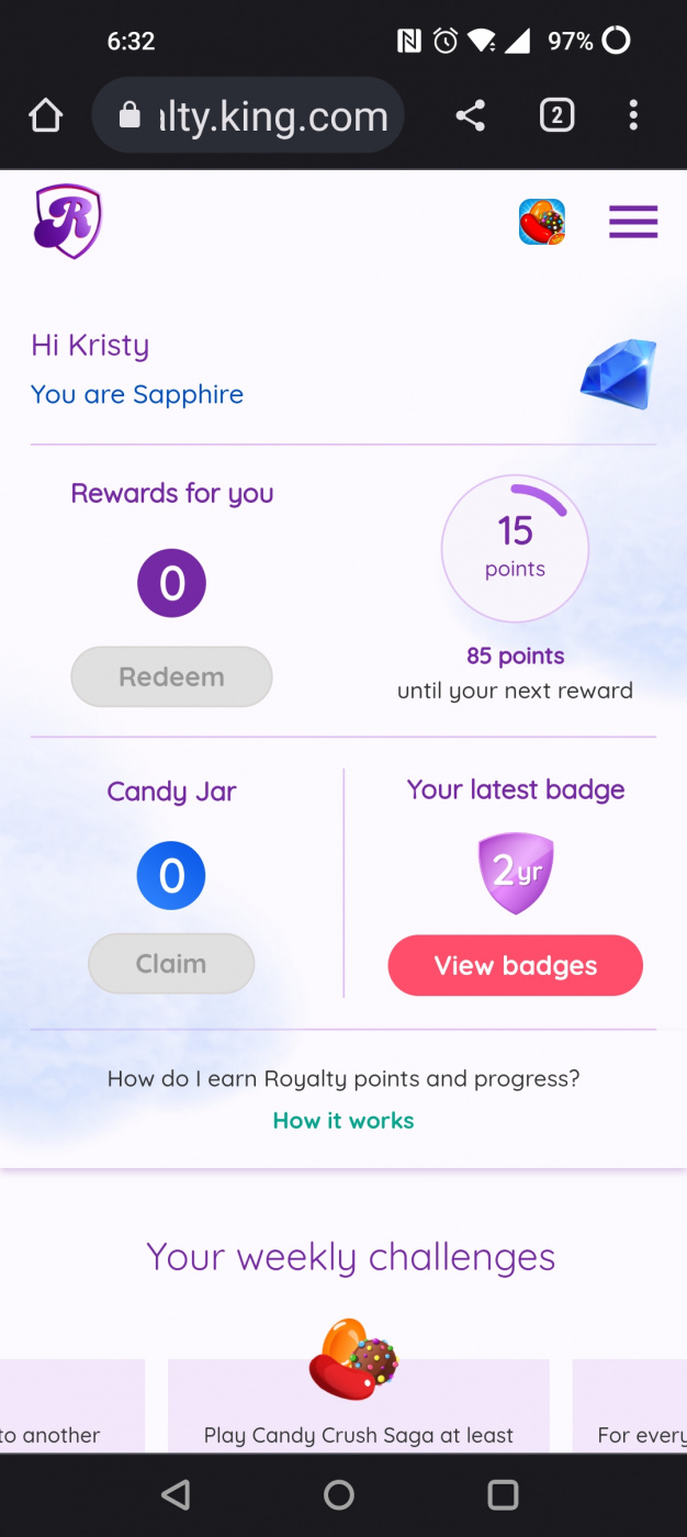 Points for a reward — King Community