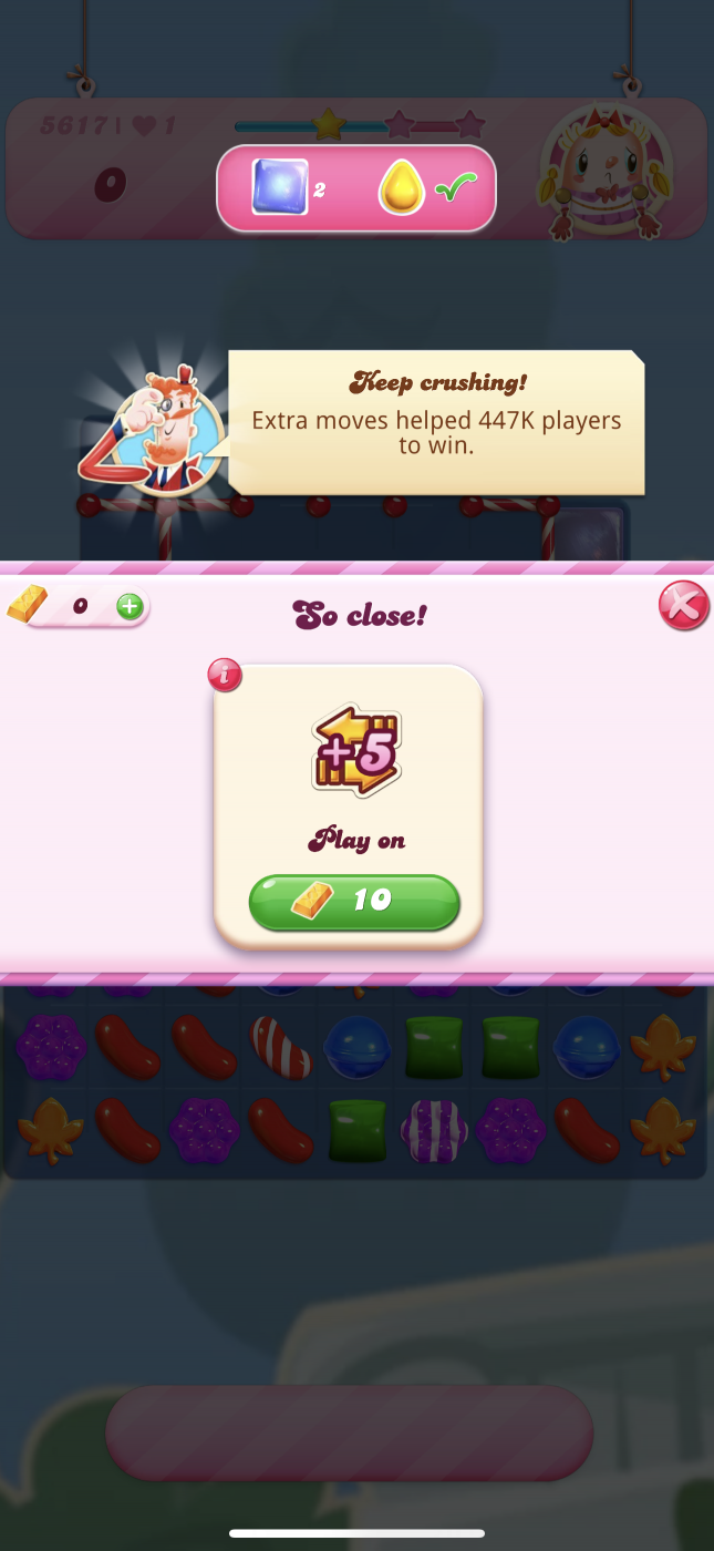 Candy crush level ended when candies clearly could have kept going ...