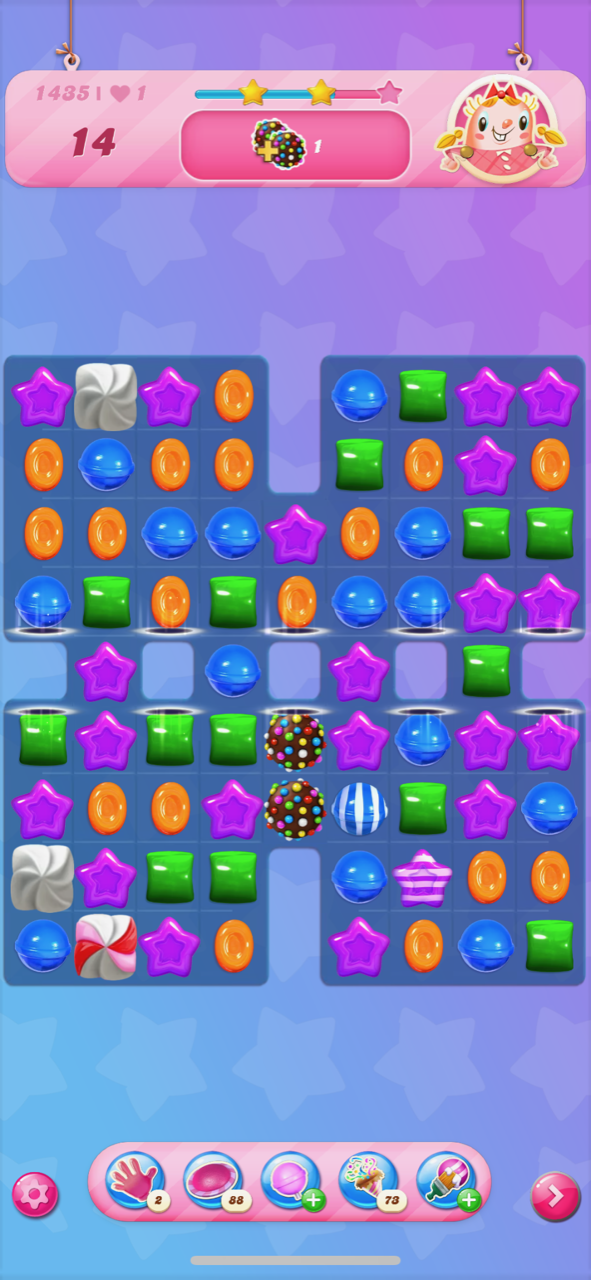 Level 1435 has 2 color bombs and a as passing. Please explain - King ...