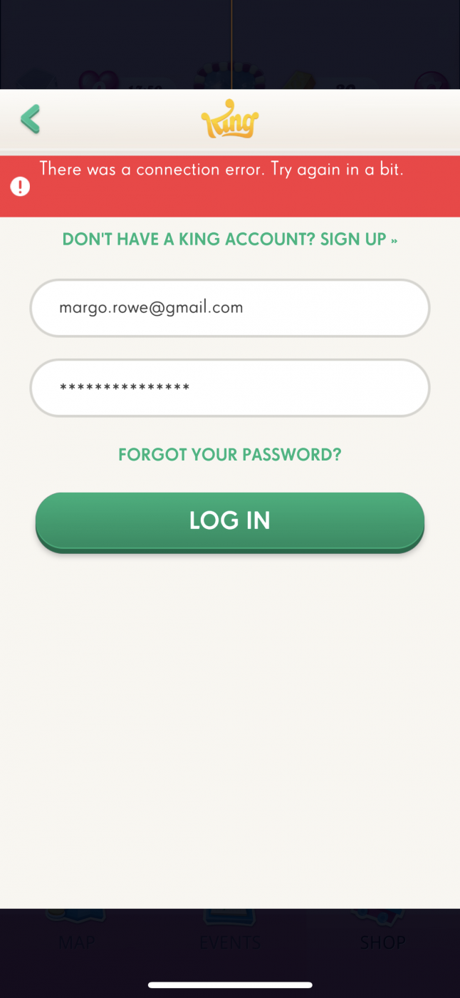 I can’t log into my account. — King Community