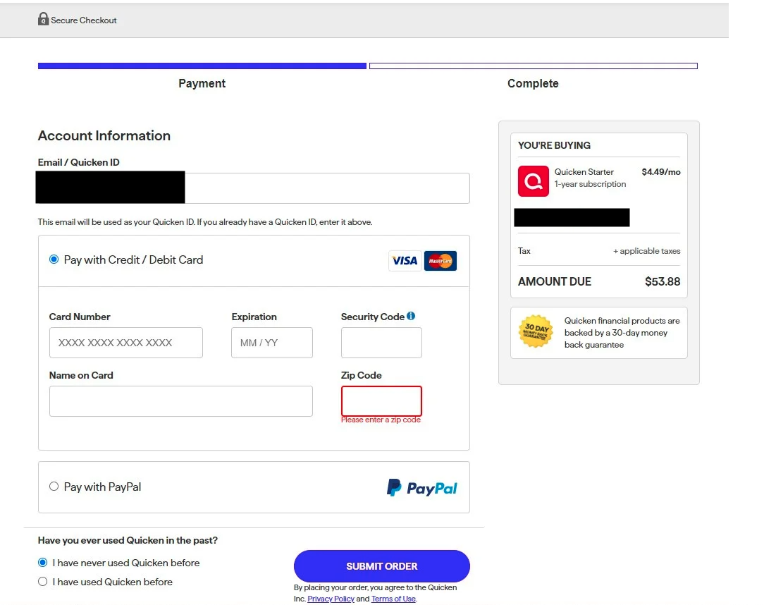 Canadian Subscription Quicken Canadian Subscription Quicken