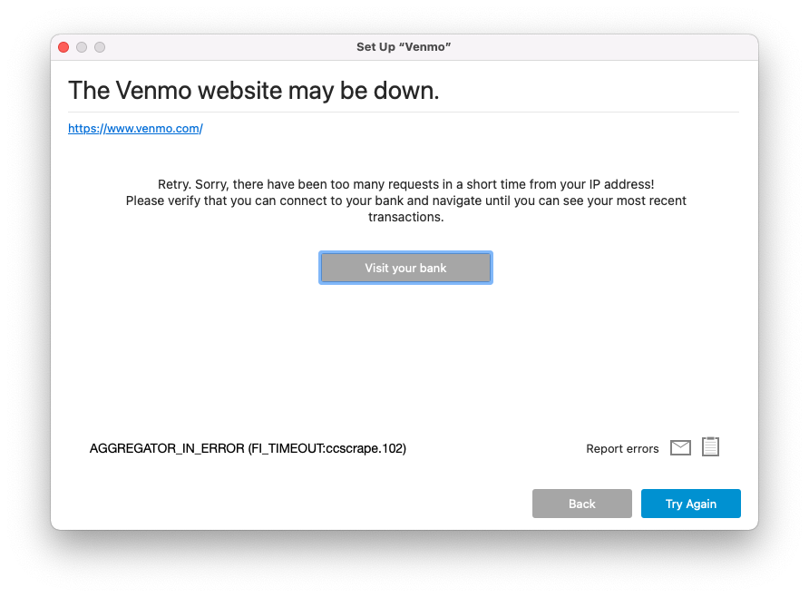 Venmo Account Not Connecting Quicken Venmo Account Not Connecting Quicken