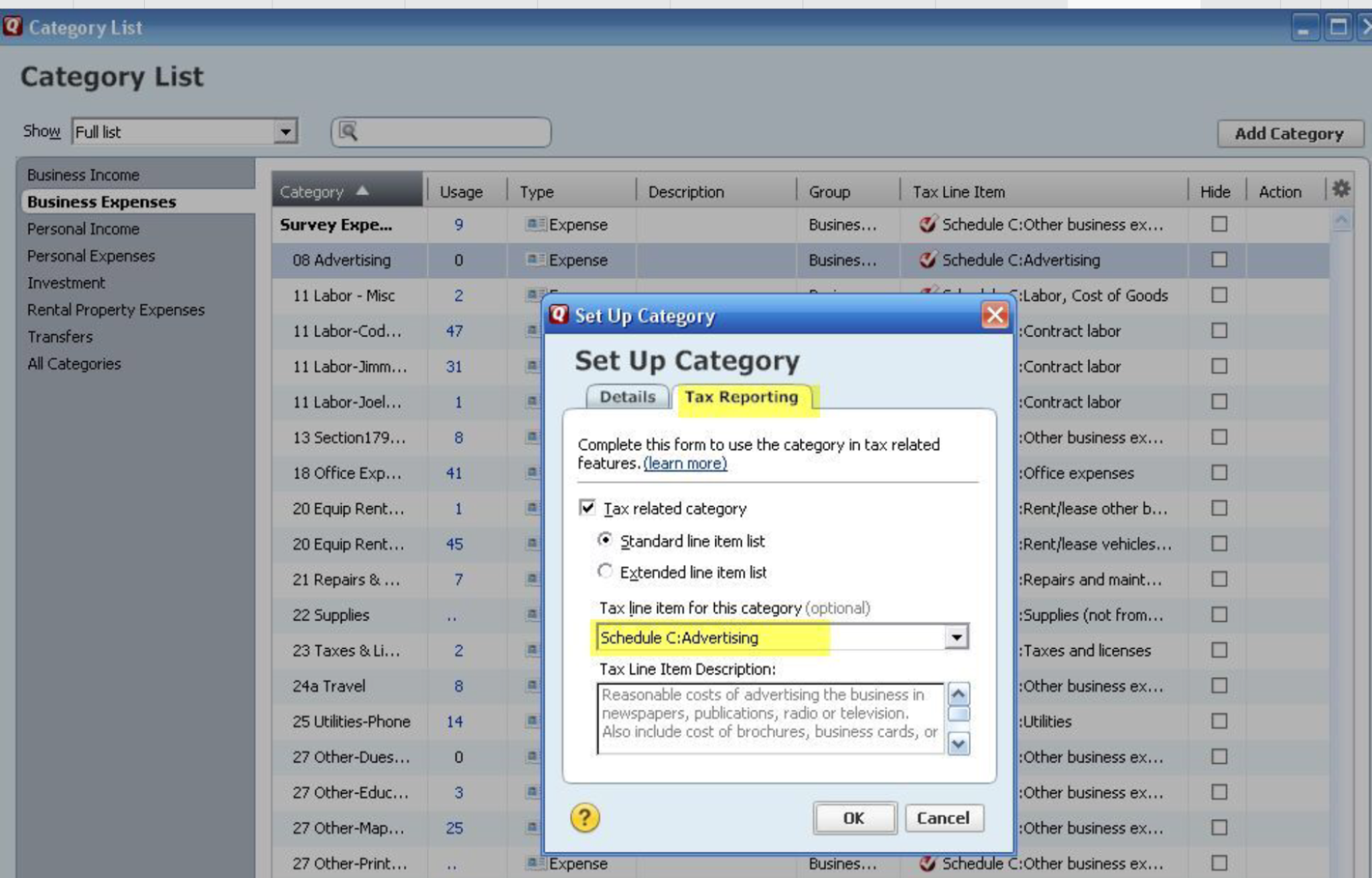 How Do I Create A Business Tag Quicken