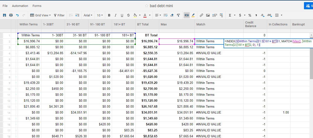 Index Match Excel 