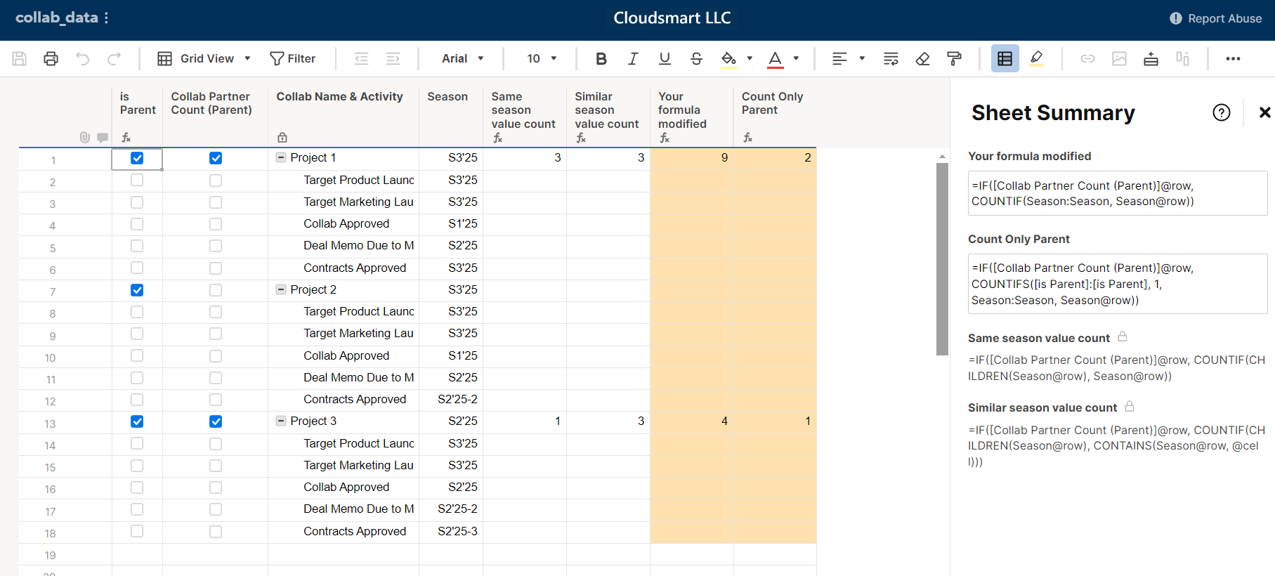 Counting Values in one column if checked in another — Smartsheet Community