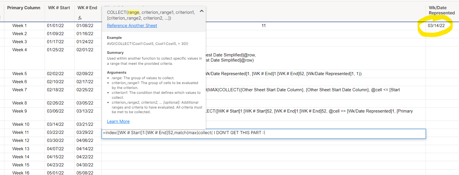 Return A Date If The Date Falls Between Two Dates Smartsheet Community
