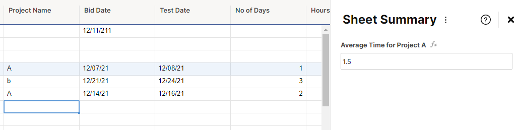 Smart Sheet Summary For Average Time Between Two Dates For Two Columns Smartsheet Community