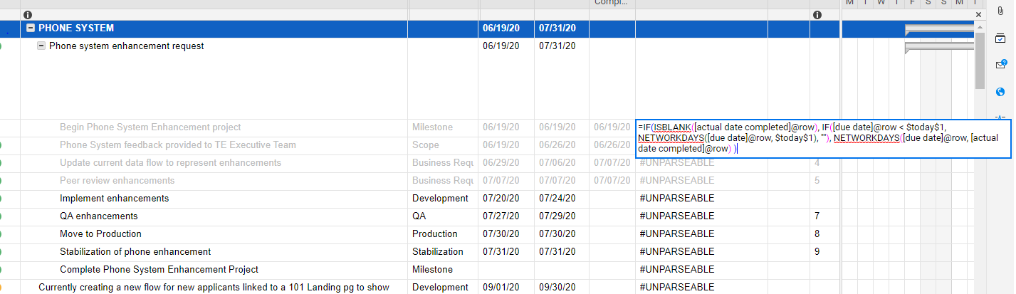 How To Calculate The Number Of Days Past Due Smartsheet Community