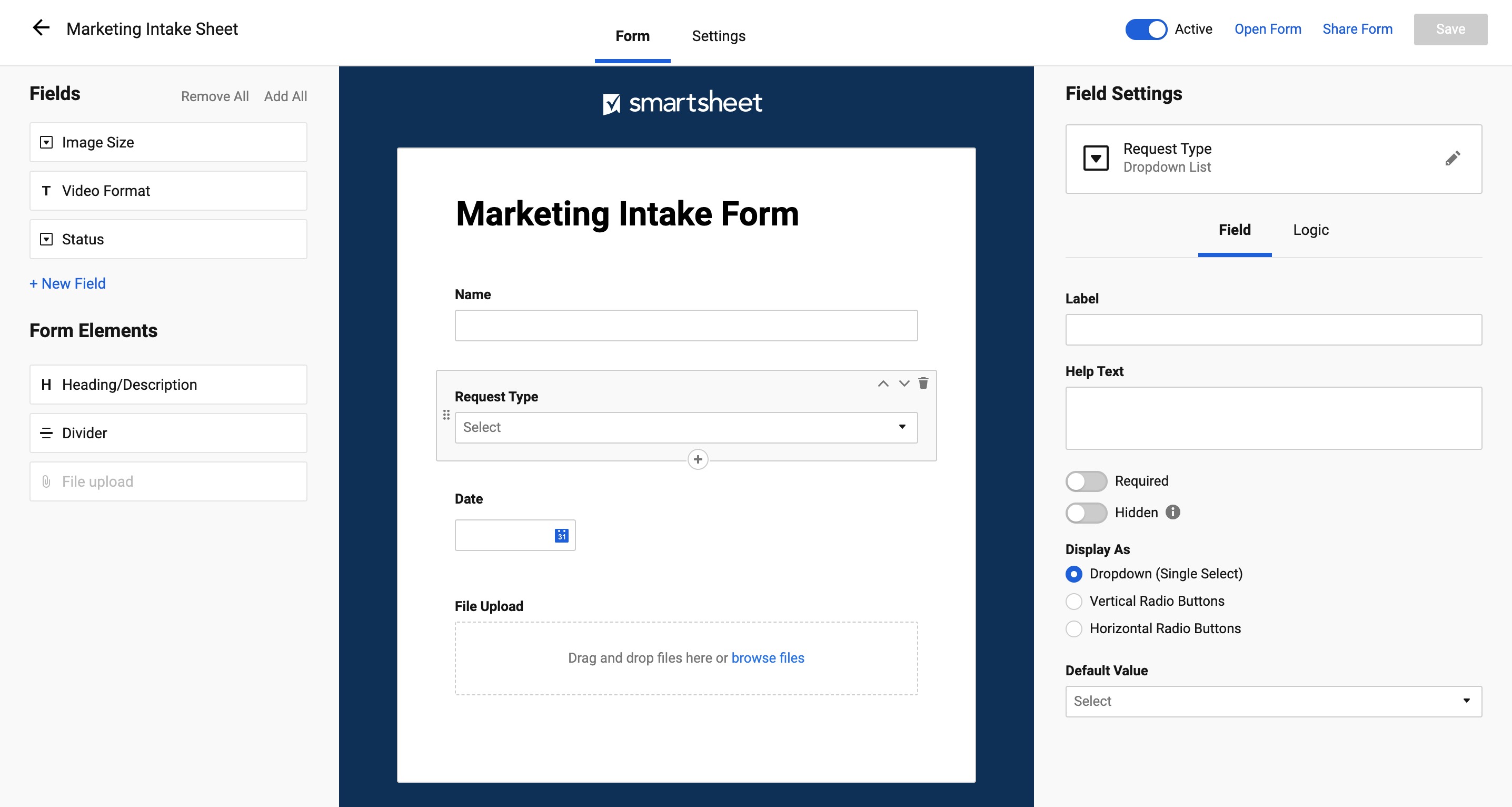 New Form Builder With Conditional Logic Now Available Smartsheet 