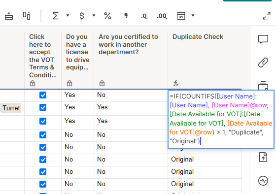 First Entry Flag Equation As Column Formula Smartsheet Community