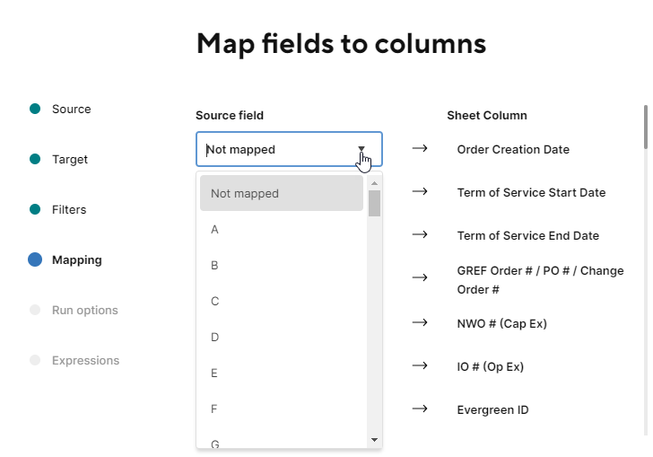 Data Shuttle Mapping Issues Smartsheet Community