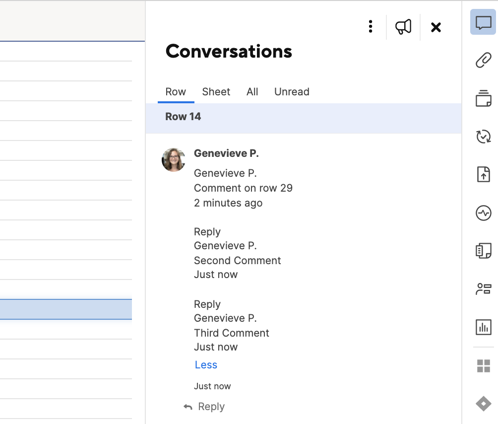 How Can I Copy All Conversations From One Row To A Row In Another Sheet Smartsheet Community