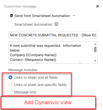 Dynamic View link within alert / notification - Smartsheet Community