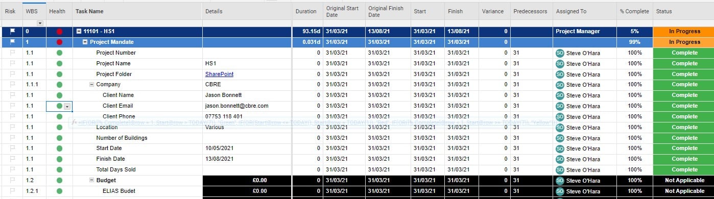 Project Health Formula To Auto Populate A Symbol Smartsheet Community