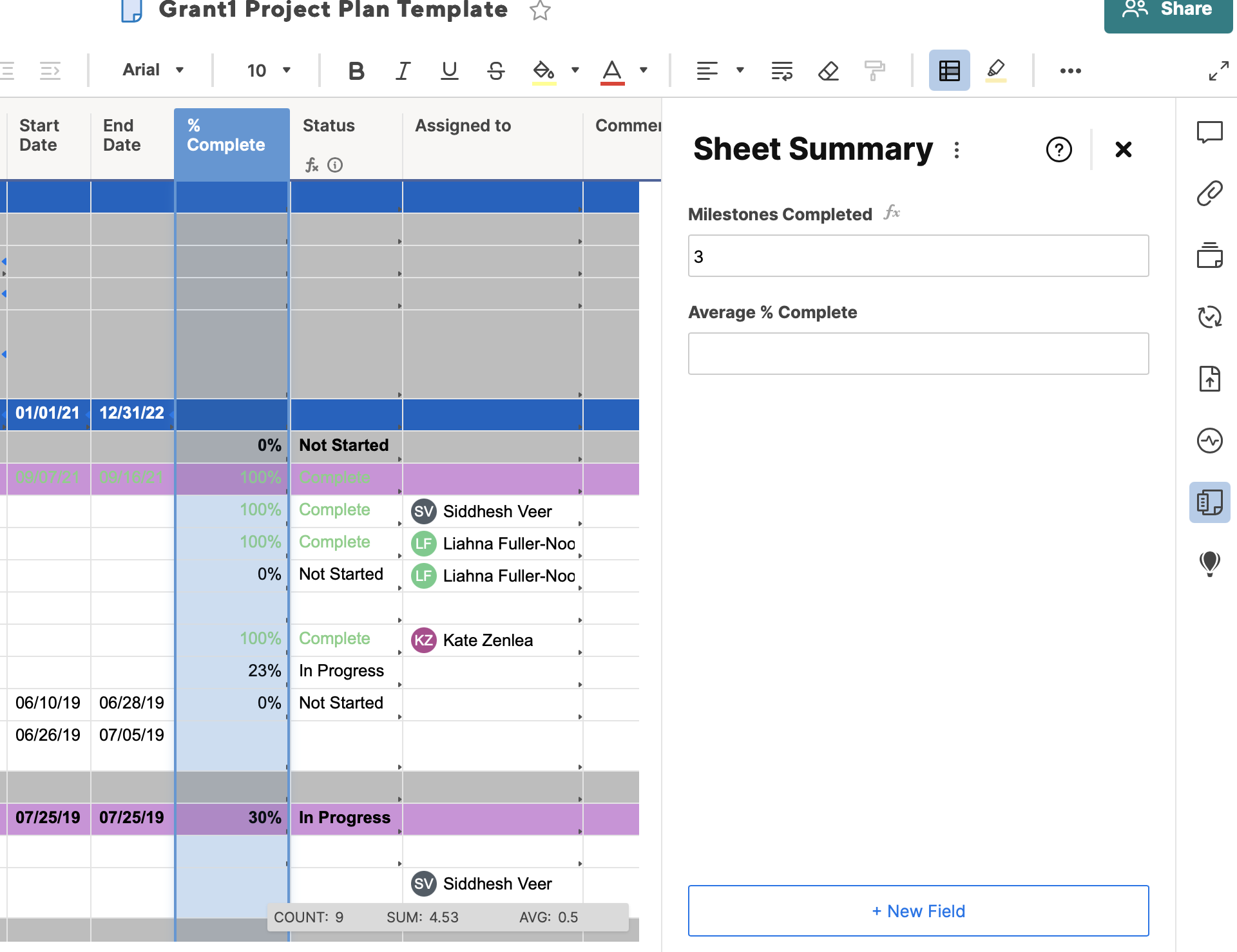 Need A Formula For Calculating The Average For Complete Column 