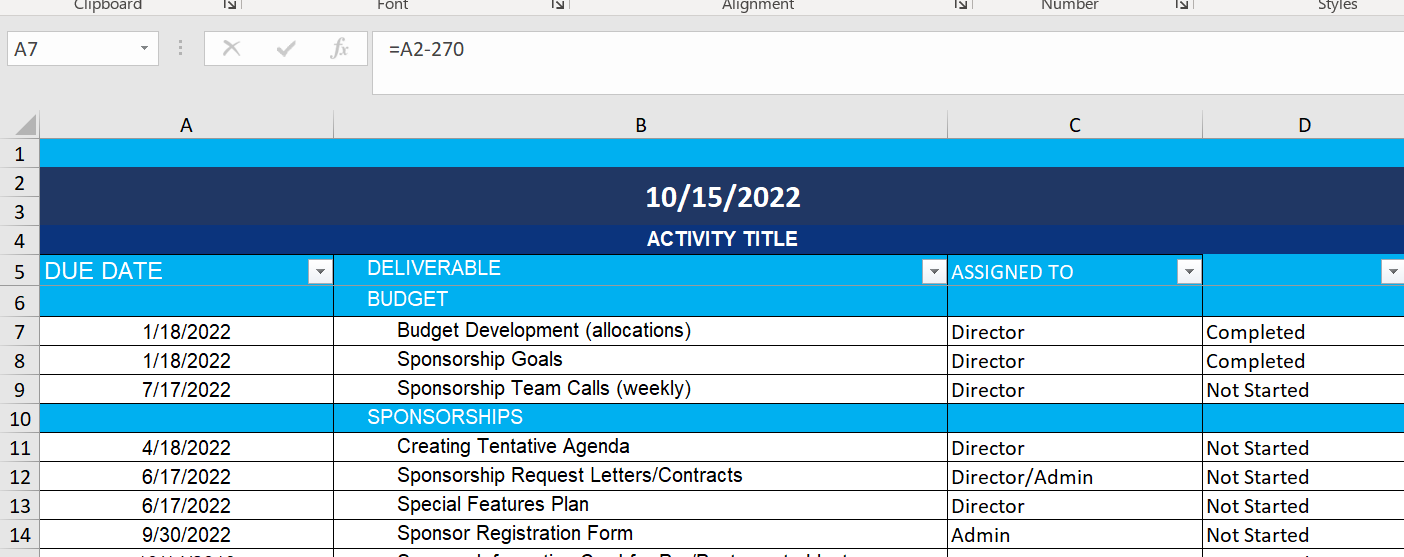 How To Calculate A Due Date Based On A Project Deadline Smartsheet Community