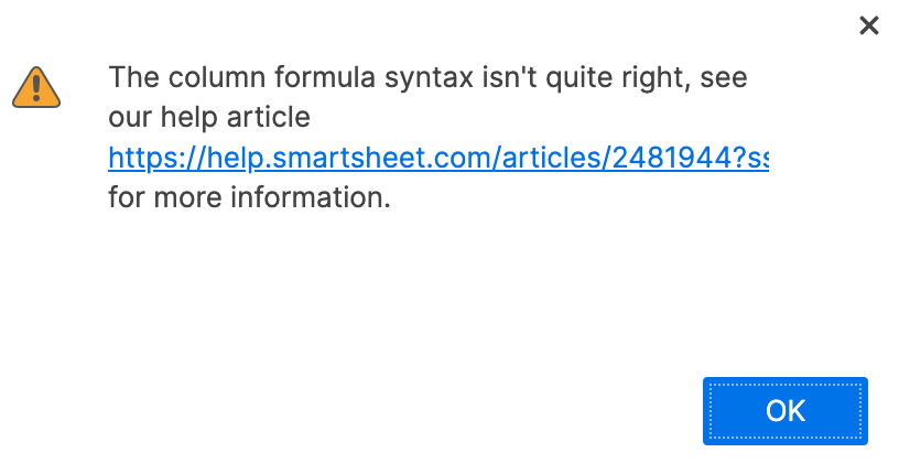 Unable To Convert To Column Formula Smartsheet Community