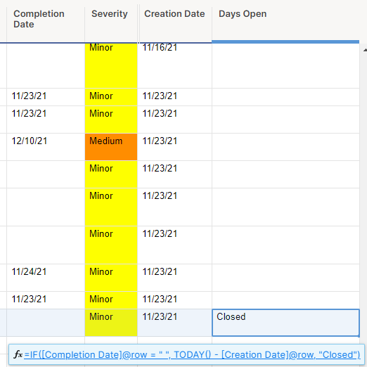 How Can I Calculate Days Between Dates If A Field Is Blank Days Open 