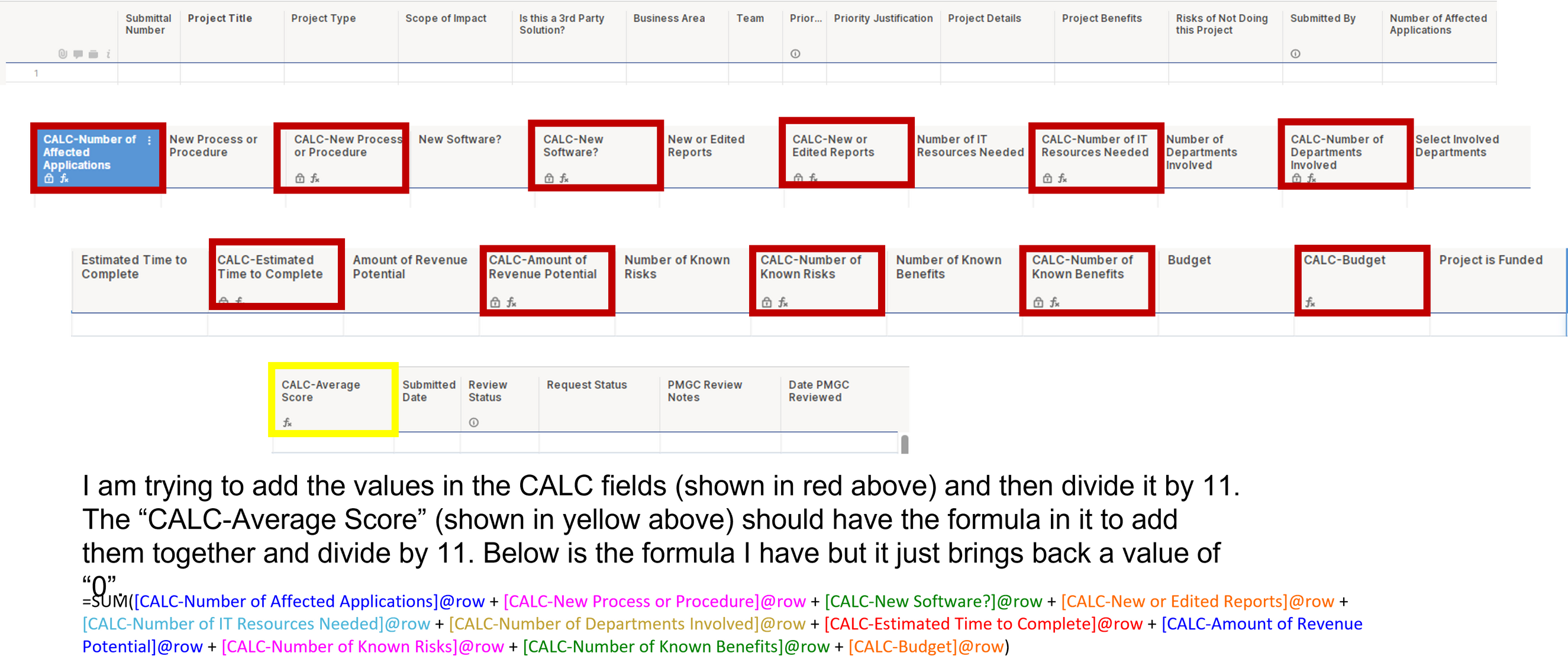 Smartsheet SUM Formula Not Working Smartsheet Community