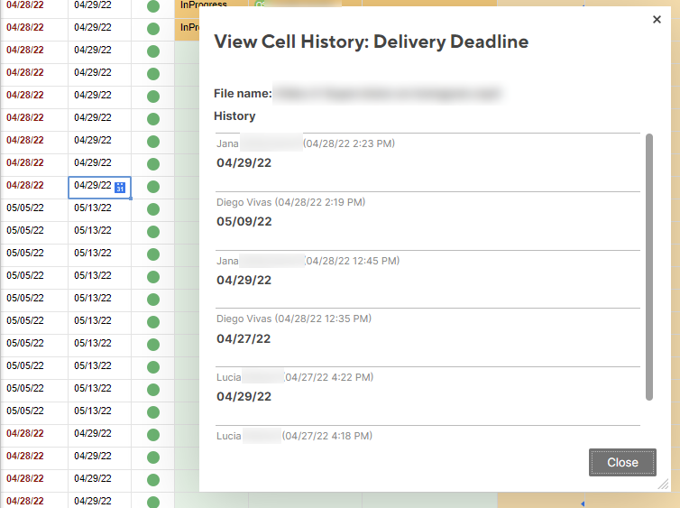 False Wrong Information In Activity Log Cell Smartsheet Community