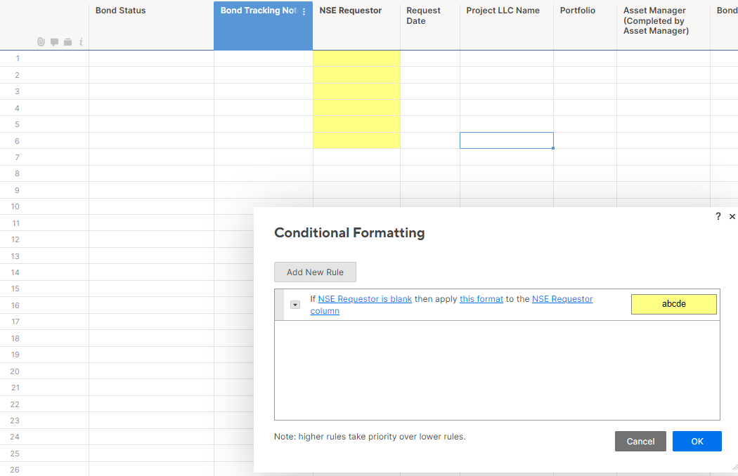 Conditional Formatting Not Applying To Entire Column Smartsheet Community