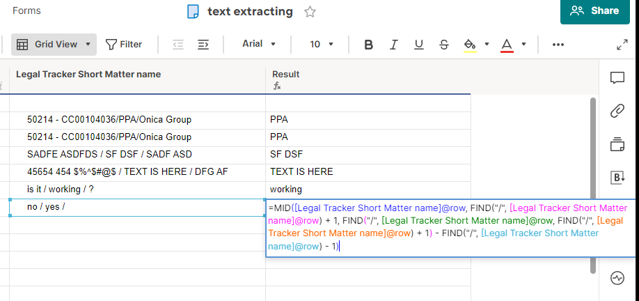 Extract Text From Cell String Using Delimiters Into Separated Columns Smartsheet Community