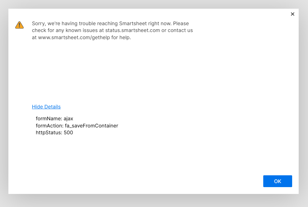 Issues Opening the Sheets - Smartsheet Community