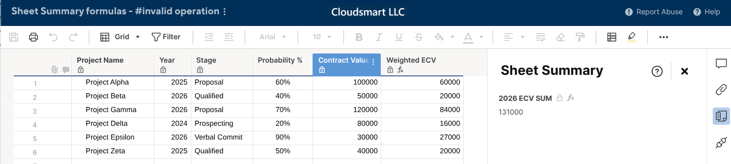 Sheet Summary formulas - Smartsheet Community