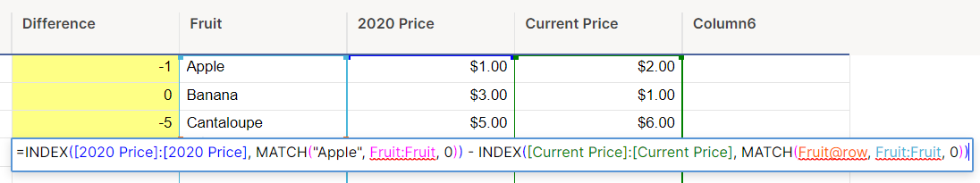 Subtraction Across Two Sheets If Row And Column Match Smartsheet Community