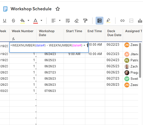 How To Add Week Number Based On The Sheet Summary Date Field
