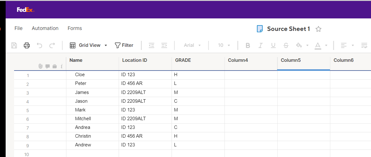 Formula To Replicate Column Values In Target Sheet From Source Sheet