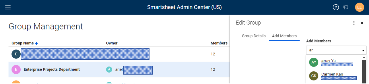Unable to add Group Owner into group member list - Smartsheet Community