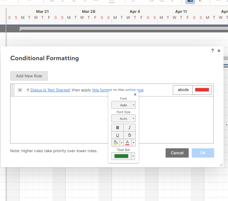 Gantt Chart Task Bar Colors Smartsheet Community