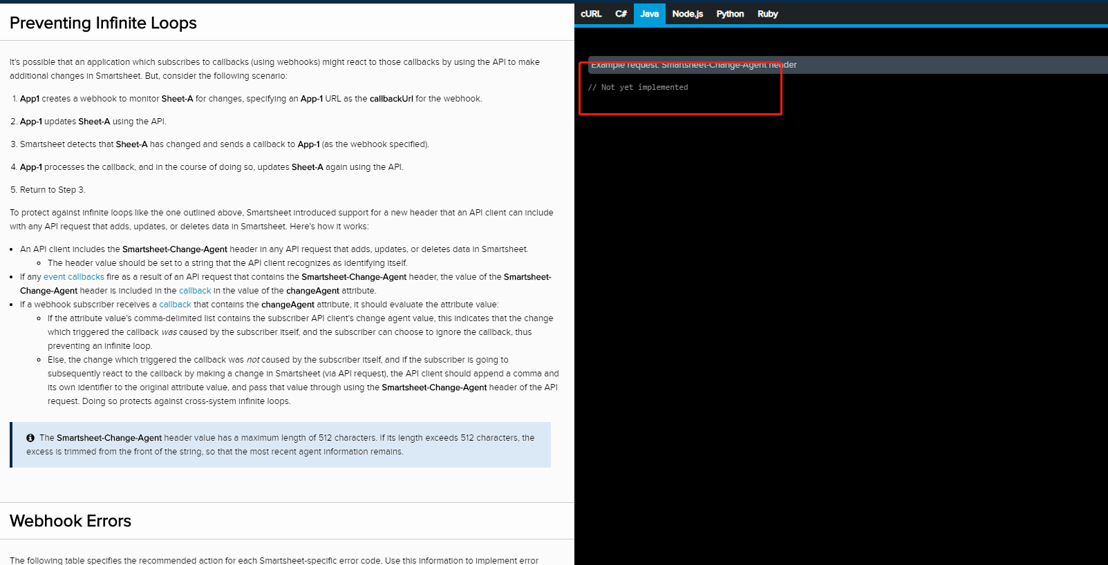 How To Prevent Webhook Infinite Loop In Java Smartsheet Community